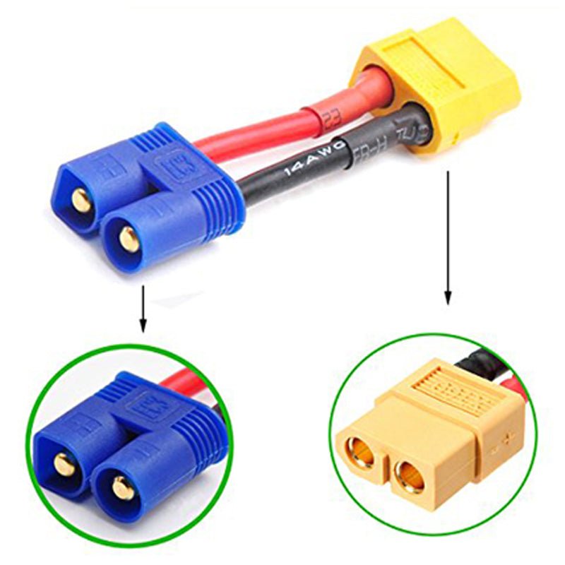 Lipo Charger Plug Converter XT60 to EC3 Dean-T Tamiya Plug – Hobbymate Hobby