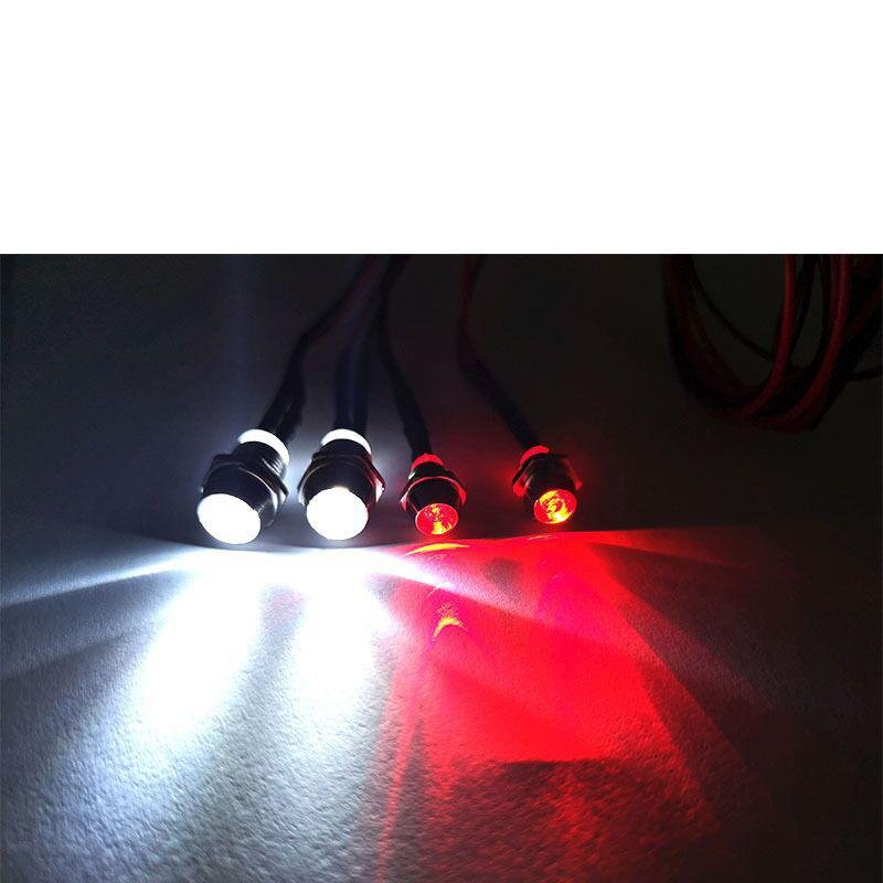 4 Led Lights Red White Color for 1/8th And 1/10th RC Car – Hobbymate Hobby