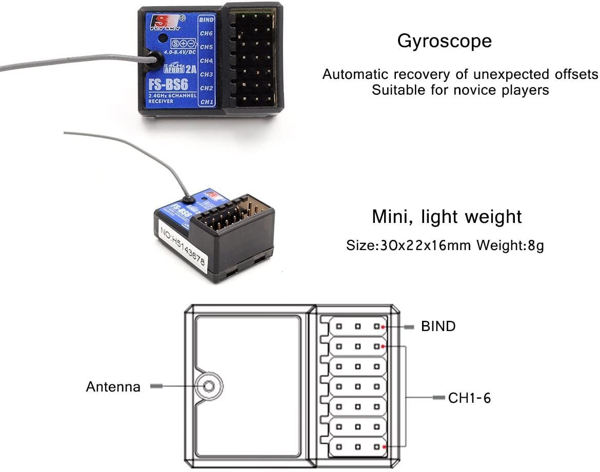 Flysky FS-BS6 Receiver for Flysky FS-IT4S FS-GT5 Transmitter ...